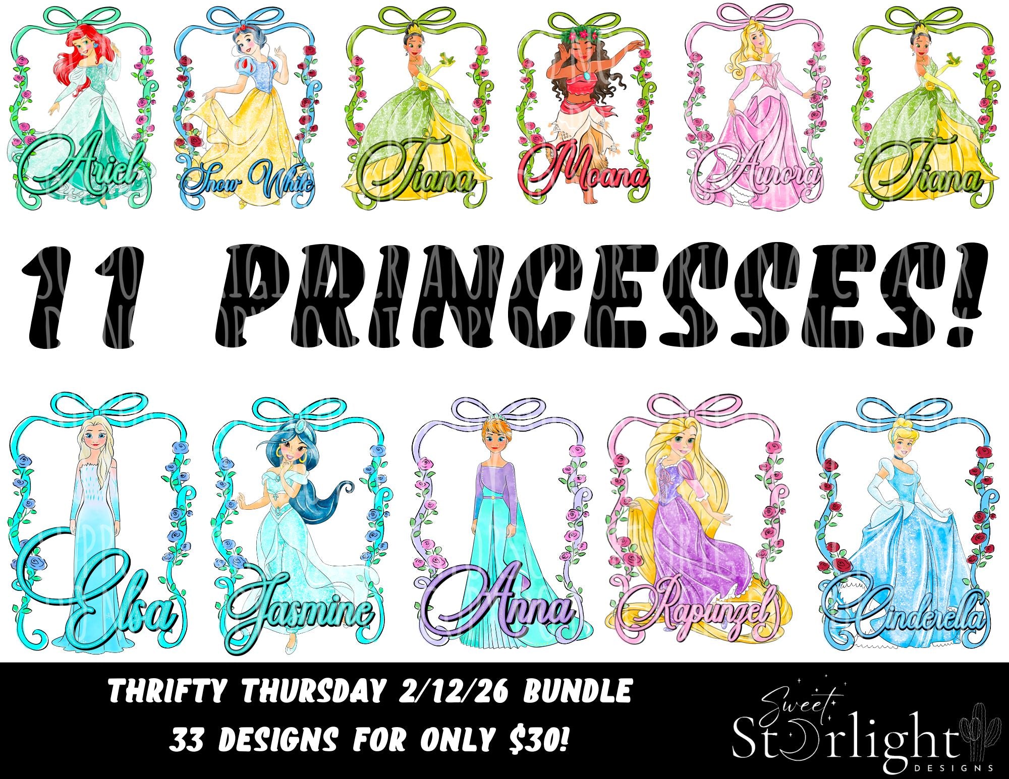 2/12 Princess Bundle Deal – Sweet Starlight Designs